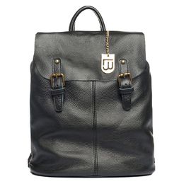 Lucca Baldi Leder-Rucksack "Montichiari" in Schwarz - (B)31 x (H)37 x (T)15 cm - 74% | Damen-taschen
