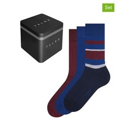 Falke 3er-Set: Socken "Happy Box" in Dunkelblau/ Rot - 28% | Größe 39-42 | Herrensocken