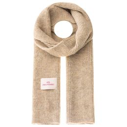Zwillingsherz Schal mit Wollanteil in Beige - (L)200 x (B)30 cm - 20% | Damen-schals-tuecher