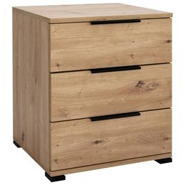 Boxxx Nachtschrank, Eiche Artisan, Metall, 3 Schublade(n) Schubladen, 50x56x38 cm, Schlafzimmer, Nachttische