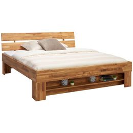 CARRYHOME Bett, Wildeiche, Holz, Wildeiche, massiv, 180x200 cm, Schlafzimmer, Betten, Doppelbetten