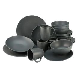 Creatable Kombiservice Soft Touch black, Schwarz, Keramik, 20-teilig, 300 ml,400 ml, Essen & Trinken, Geschirr, Geschirr-Sets, Kombiservice