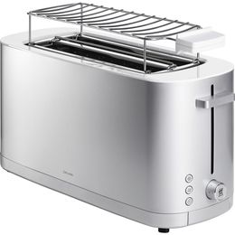 Zwilling Toaster Zwilling Enfinigy, Silber, Metall, Br&ouml;tchenaufsatz, Auftaufunktion, Aufw&auml;rmfunktion, Schnellstoppfunktion, automatische Broterhitzung, automatischer Auswurf nach R&ouml;stende, Zentrierung der Toastscheibe, Bagel-Funktion, K&uuml;chenger&auml;te, Toaster