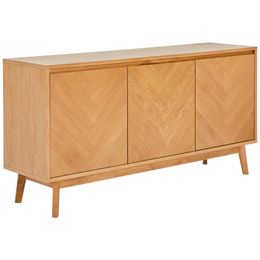 Mid.you Sideboard, Eiche, Holz, Holzwerkstoff, Eiche, furniert, 3 F&auml;cher, 150x75x40 cm, Holzm&ouml;bel, Kleinm&ouml;bel Holz, Holzkommoden, Sideboards Holz