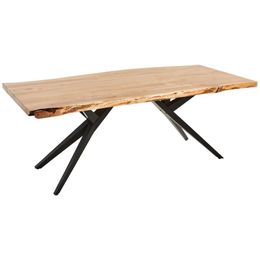 Landscape Couchtisch, Schwarz, Akazie, Holz, Metall, Akazie, vollmassiv, Holz, rechteckig, Sternfu&szlig;, 70x45x110 cm, einfacher Aufbau, Wohnzimmer, Wohnzimmertische, Couchtische, Couchtische Metall