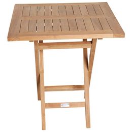 Ambia Garden Gartentisch, Teak, Holz, Teakholz, massiv, quadratisch, eckig, X-Form, 70x75x70 cm, Gartenm&ouml;bel, Gartentische, Gartentische