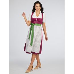 Turi Landhaus Dirndl in Beere/ Weiß - 59% | Größe 40 | Damen-dirndl