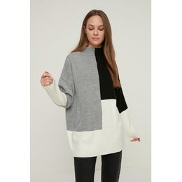 Trendyol Pullover in Grau/ Schwarz/ Wei&szlig; - 55% | Gr&ouml;&szlig;e L | Damen-pullover-cardigans