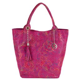 Mia Tomazzi Leder-Henkeltasche "Liberazione" in Fuchsia - (B)20 x (H)35 x (T)18 cm - 75% | Damen-taschen
