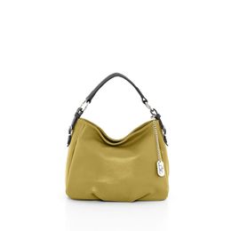 Anna Morellini Leder-Schultertasche "Noemi 1" in Olive - (B)30.5 x (H)26 x (T)9 cm - 75% | Damen-taschen