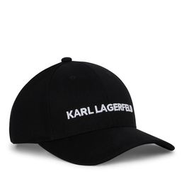 K by KARL LAGERFELD Karl Lagerfeld Caps & M&uuml;tzen - Kappe mit Logostickerei - Gr. ONE SIZE - in Schwarz - f&uuml;r Damen