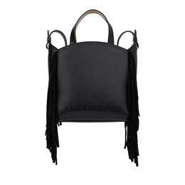 K by KARL LAGERFELD Karl Lagerfeld Shopper - K/Circle Kleine Tote Bag mit Fransen - Gr. unisize - in Schwarz - f&uuml;r Damen