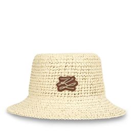 K by KARL LAGERFELD Karl Lagerfeld Caps & M&uuml;tzen - K/Autograph Geh&auml;kelter Bucket Hat - Gr. ONE SIZE - in Beige - f&uuml;r Damen