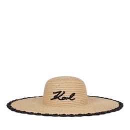 K by KARL LAGERFELD Karl Lagerfeld Caps & M&uuml;tzen - K/Signature Strandhut mit Muscheldesign - Gr. ONE SIZE - in Beige - f&uuml;r Damen