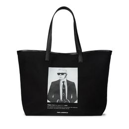 K by KARL LAGERFELD Karl Lagerfeld Shopper - Shopper mit Karl-Fotodruck - Gr. unisize - in Schwarz - f&uuml;r Damen