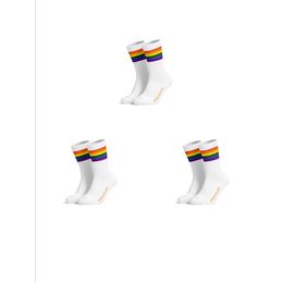 Pippo Amsterdam Sportsocken 'PIPPO Pride Socken 3 Pack' Damen Gr&ouml;&szlig;e 43/45 wei&szlig;