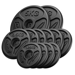 Olympia Guss Hantelscheiben-Set Gewichte mit ø50/51 mm Bohrung Set 30 kg / 2 x 5 kg + 6 x 2,5 kg + 4 x 1,25 kg - Marbo Sport