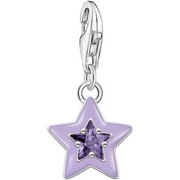 Thomas Sabo Charm Stern »mit Steinen und Kaltemaille« mit Glas-Keramik Stein oder Zirkonia (synth.) silberfarben-violett + violett Charm-Anhänger...