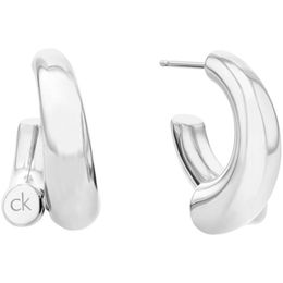 Calvin Klein Paar Creolen »CK SPIRAL« edelstahlfarben 17,5 mm CK Schmuck - Damenohrschmuck