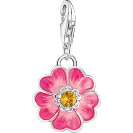 Thomas Sabo Charm-Einhänger »Charm Flower« mit Zirkonia (synth.) oder Glas-Keramik Stein silberfarben-orange + orange Charm Flower