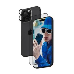 PanzerGlass Displayschutzglas »2-in-1 Protection, Glass, Lens Protector« für Apple iPhone 16 Pro Displayschutzfolie, Schutzfolie, Bildschirmschutz,...