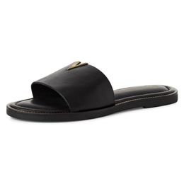 Marco Tozzi Pantolette, Flats, Sommerschuh mit edlem Schmuckelement schwarz 38 38 Basic Pantolette zum leichten Schlupfen