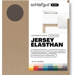 Schlafgut Spannbettlaken »EASY Jersey Elasthan Boxspring« MADE IN GREEN by OEKO-TEX Sand Deep Obermaterial: 95% Baumwolle, 5% Elasthan