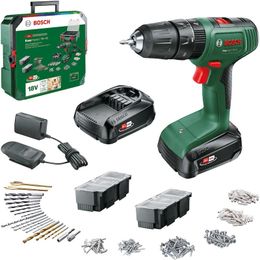 Bosch Home and Garden BOSCH HOME & GARDEN Akku-Schlagbohrschrauber »EasyImpact Systembox« 241 teilig, mit 2 Akkus 18V/1, 5Ah und Ladegerät Grün Unbegrenzte Freiheit –...