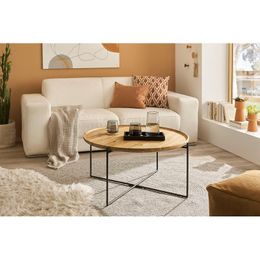MCA furniture Couchtisch »TREVISO Top Eiche massiv 30mm« Eiche massiv natur, Metall schwarz matt, Belastbarkeit 30 kg naturfarben + schwarz +...