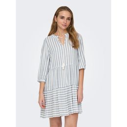 Only Tunikakleid »ONLKAYA 3/4 PUFF SHORT DRESS WVN NOOS« Sommerkleid Cloud Dancer Stripes:BLUE STRIPE L (40) - N-Gr N-Gr L (40) Jersey-Material...