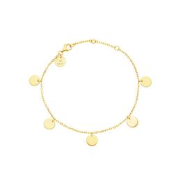 PURELEI Armband &raquo;Schmuck Geschenk Kalea Pl&auml;ttchen Kreis&laquo; gelbgoldfarben 19 cm Schlichte Sch&ouml;nheit: Dieses Armkettchen ist ein echter Allesk&ouml;nner