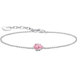 Thomas Sabo Armband »mit großem Zirkoniatropfen« mit Zirkonia (synth.) silberfarben-rosa + rosa 19 Armband mit großem Zirkoniatropfen