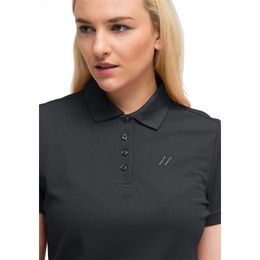 Maier Sports Damen Funktionsshirt &raquo;Ulrike&laquo; Damen Polo, pique Poloshirt, schnelltrocknendes Outdoor-Shirt schwarz 42