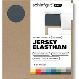 Schlafgut Spannbettlaken »EASY Jersey Elasthan Boxspring« MADE IN GREEN by OEKO-TEX Grey Deep Obermaterial: 95% Baumwolle, 5% Elasthan