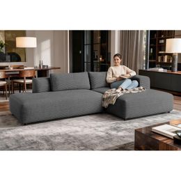 OTTO HOME Ecksofa »TIARRA Design-Sofa mit Ottomane recht/links bestellbar, Breite 287 cm« L-Form mit hochelastischer Schaum und Wellenunterfederung...