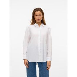 Véro Moda VERO MODA Hemdbluse »VMLINN LINEN LS SHIRT WVN NOOS« hochwertige Qaulität mit Leinen Snow White XL (42) XL (42) Lässige Hemdbluse von Vero Moda