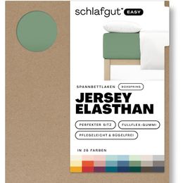 Schlafgut Spannbettlaken »EASY Jersey Elasthan Boxspring« MADE IN GREEN by OEKO-TEX Green Mid Obermaterial: 95% Baumwolle, 5% Elasthan