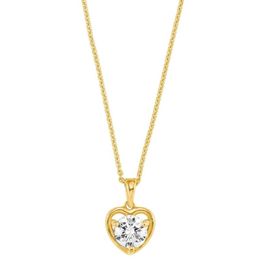 Amor Damen Kette mit Anh&auml;nger &raquo;Herz&laquo; mit Zirkonia (synth.) gold