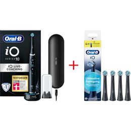 Oral-B Elektrische Zahnbürste »iO 10« 5 Stk. Aufsteckbürsten Magnet-Technologie, iOsense, 7 Putzmodi, Farbdisplay & Lade-Reiseetui cosmic black...