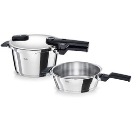 Fissler Schnellkochtopf »Vitaquick « Set, 1 Schnellkochtopf 4, 5 L, 1 Schnellbratpfanne 2, 5 L, 1 Metalldeckel, 3 Stk. tlg. Edelstahl 18/10...