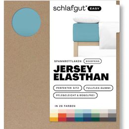 Schlafgut Spannbettlaken »EASY Jersey Elasthan Boxspring« MADE IN GREEN by OEKO-TEX Petrol Mid Obermaterial: 95% Baumwolle, 5% Elasthan