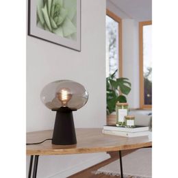 Eglo Tischleuchte &raquo;MADONNINA&laquo; E27 1 Stk. Tischlampe, Metall in Schwarz, Glas in Grau-transparent, E27, 32, 5 cm schwarz grau