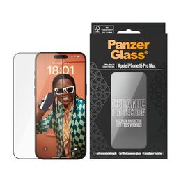 PanzerGlass Displayschutzglas »Ultra-Wide Fit Ceramic Protection Screen Protector« für Apple iPhone 15 Pro Max UWF 1 Stk. tlg. Displayschutzfolie,...