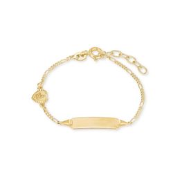 Amor Goldarmband »Herz« Made in Germany gelbgoldfarben 14 cm Süßes Mädchenarmband mit Plakette perfekt für persönliche Gravuren