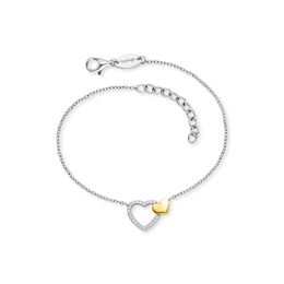 Engelsrufer Damen Armband &raquo;Herzen Bicolor&laquo; Made in Germany - mit Zirkonia (synth.) gold
