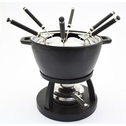 M&auml;ser M&Auml;SER Fonduetopf &raquo;Gusseisen&laquo; Set, 10 Stk. tlg. Gusseisen schwarz