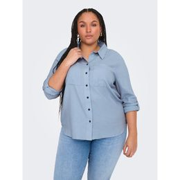 Only CARMAKOMA Langarmbluse »CARYASMIN-CARO L/S LINEN SHIRT PNT« Cashmere Blue 54 54 Curvy-Oberteil von Only CARMAKOMA