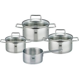 ELO Topf-Set »Smart Steam« Set, je 1 Fleischtopf Ø 16/20/24 cm, 1x Stieltopf Ø 16 cm, 7 Stk. tlg. Edelstahl 18/10 edelstahlfarben