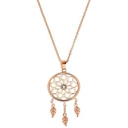 Amor Kette mit Anhänger »Dreamcatcher« mit Zirkonia (synth.) goldfarben-weiß Stylishe Halskette für Damen von Amor