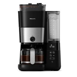 Philips Kaffeemaschine mit Mahlwerk »HD7888/01 All-in-1 Brew« Papierfilter 1x4 mit Smart Dosierung und Kaffeebohnenbehälter Schwarz/Edelstahl